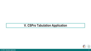 V.6 CSPro Tabulation Application_Creating Tables with PostCalc ...