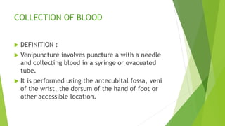 Clinical laboratory technology - Blood sample collection | PDF | Blood ...
