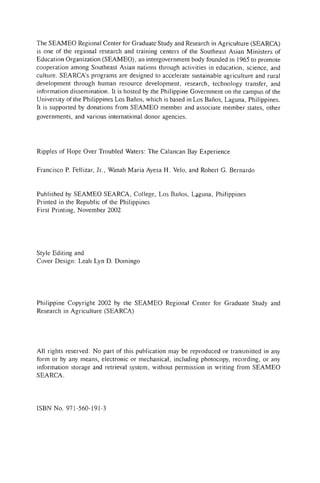 Ripples of Hope over Troubled Waters:The Calancan Bay Experience | PDF