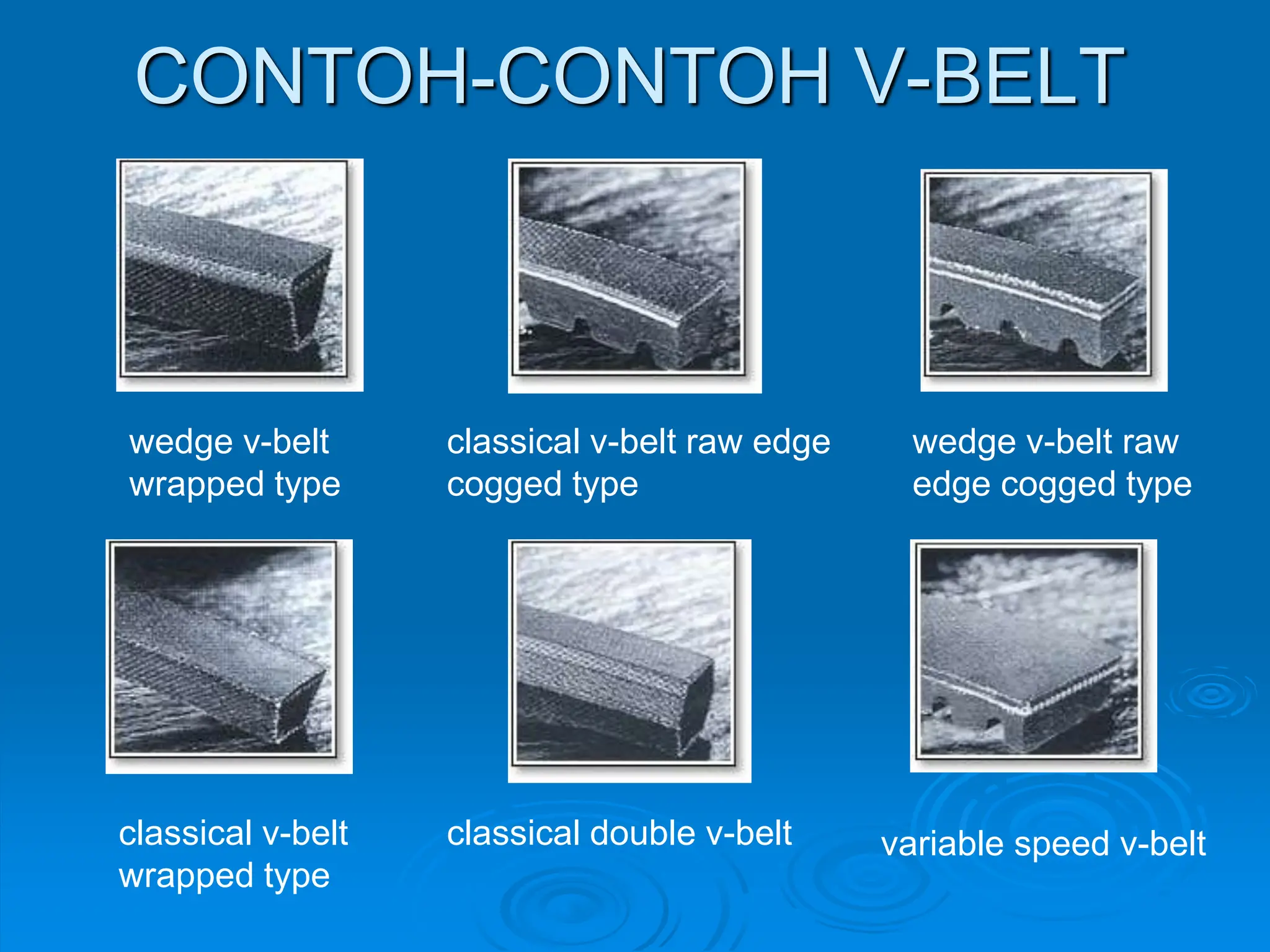 JENIS BAHAN UKURAN DAN APLIKASI V - BELT | PPT