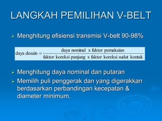 JENIS BAHAN UKURAN DAN APLIKASI V - BELT | PPT