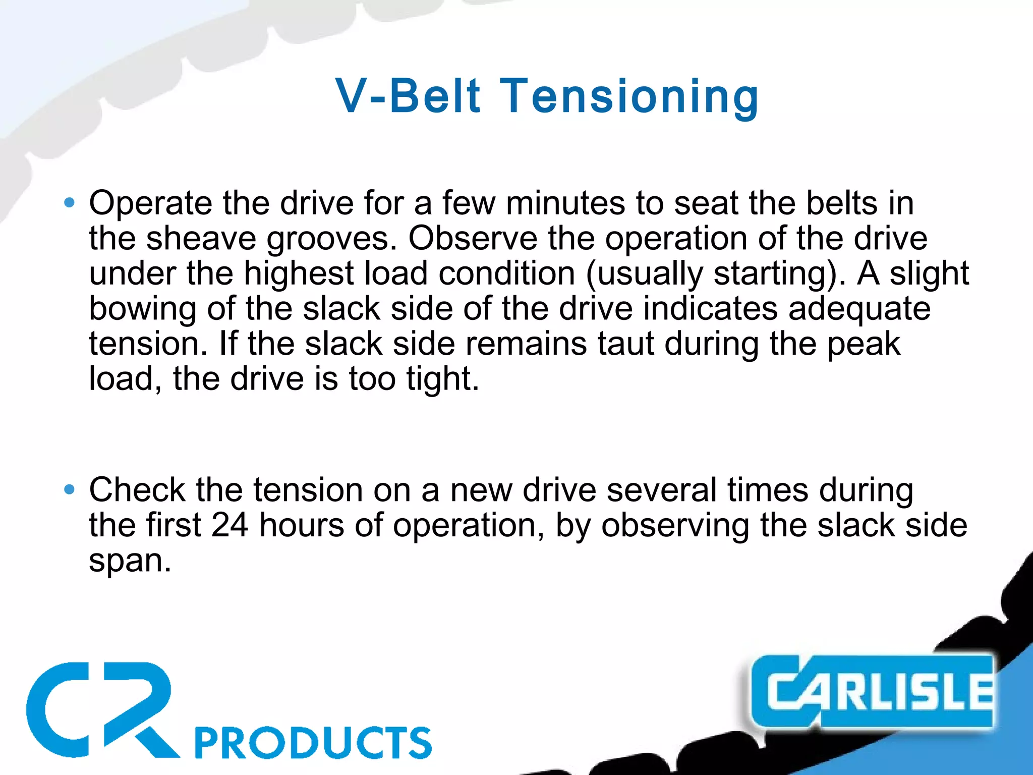 V belt installation and tensioning 1.08 (1) | PPT
