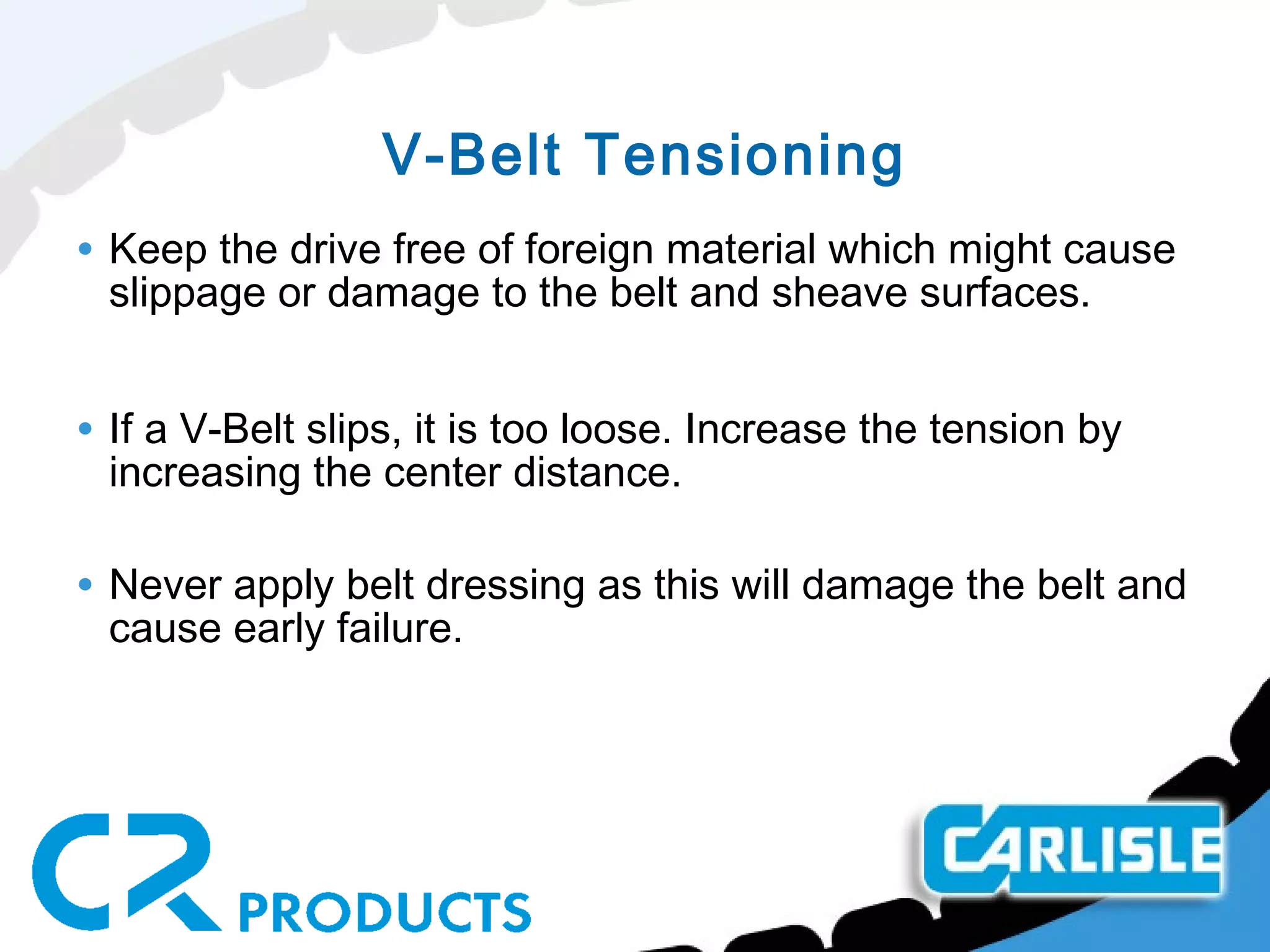 V belt installation and tensioning 1.08 (1) | PPT