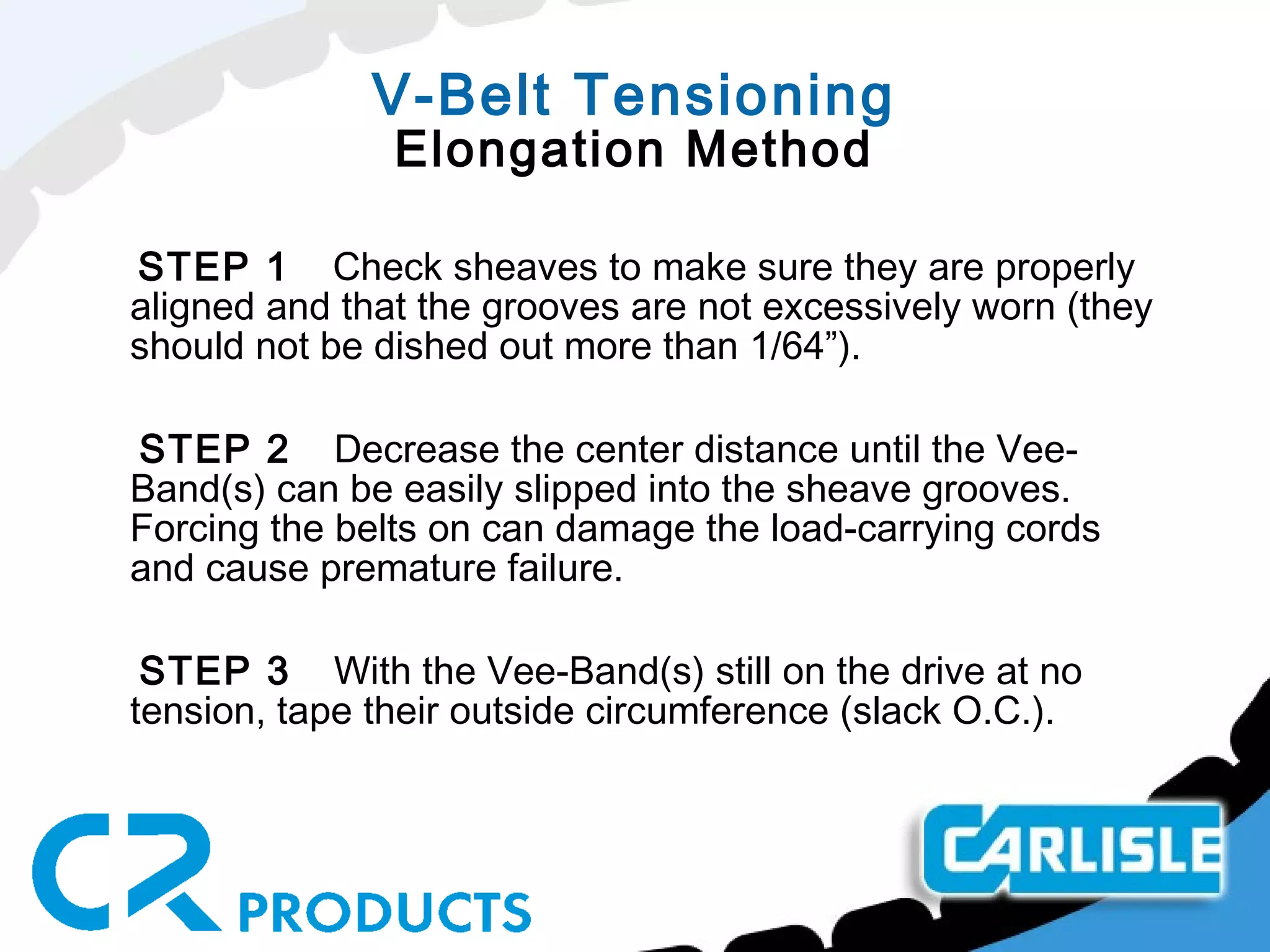 V belt installation and tensioning 1.08 (1) | PPT