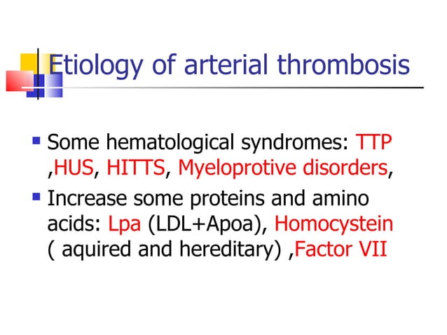 V. Hyper Coagulation State | PPT