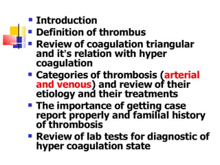 V. Hyper Coagulation State | PPT