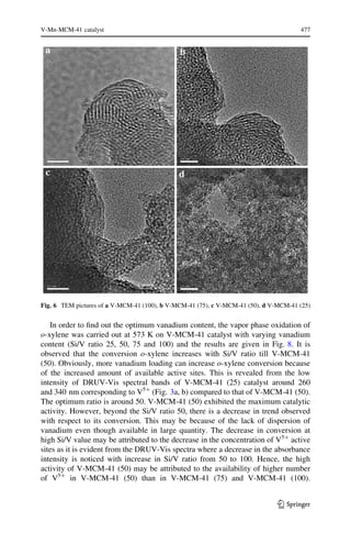 V mn-mcm-41 catalyst for the vapor phase oxidation of o-xylene | PDF