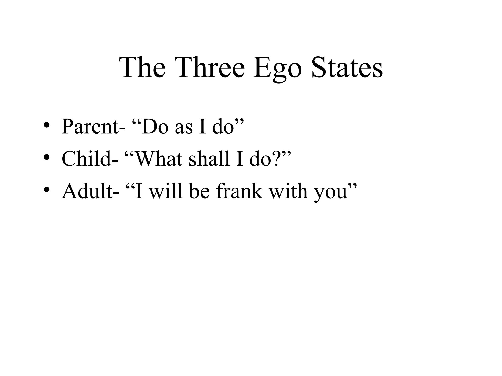 Transactional Analysis Ppt