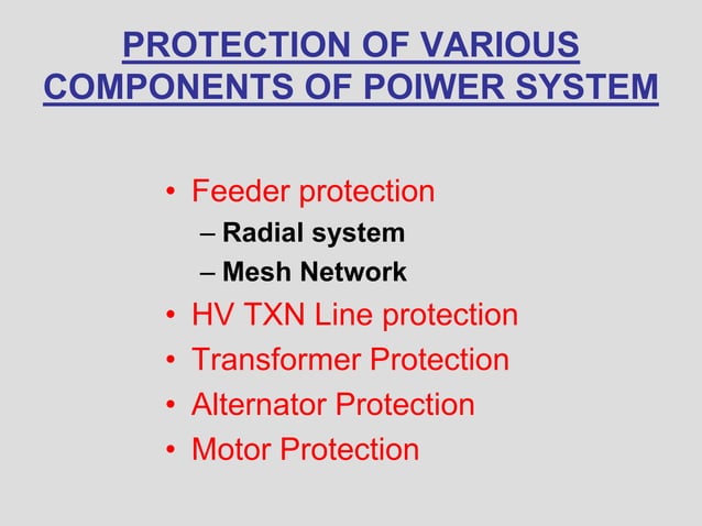 Electrical Protection Schemes In Detail Pptx
