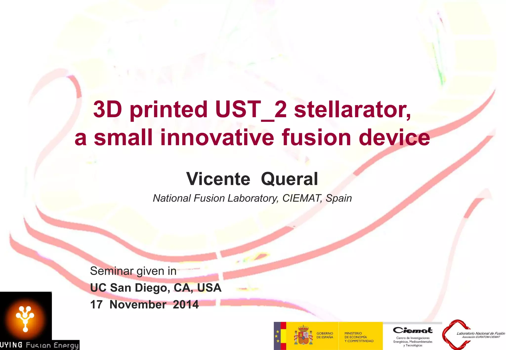 Seminar given in UCSD, USA, 2014 (Univ. California San Diego ...