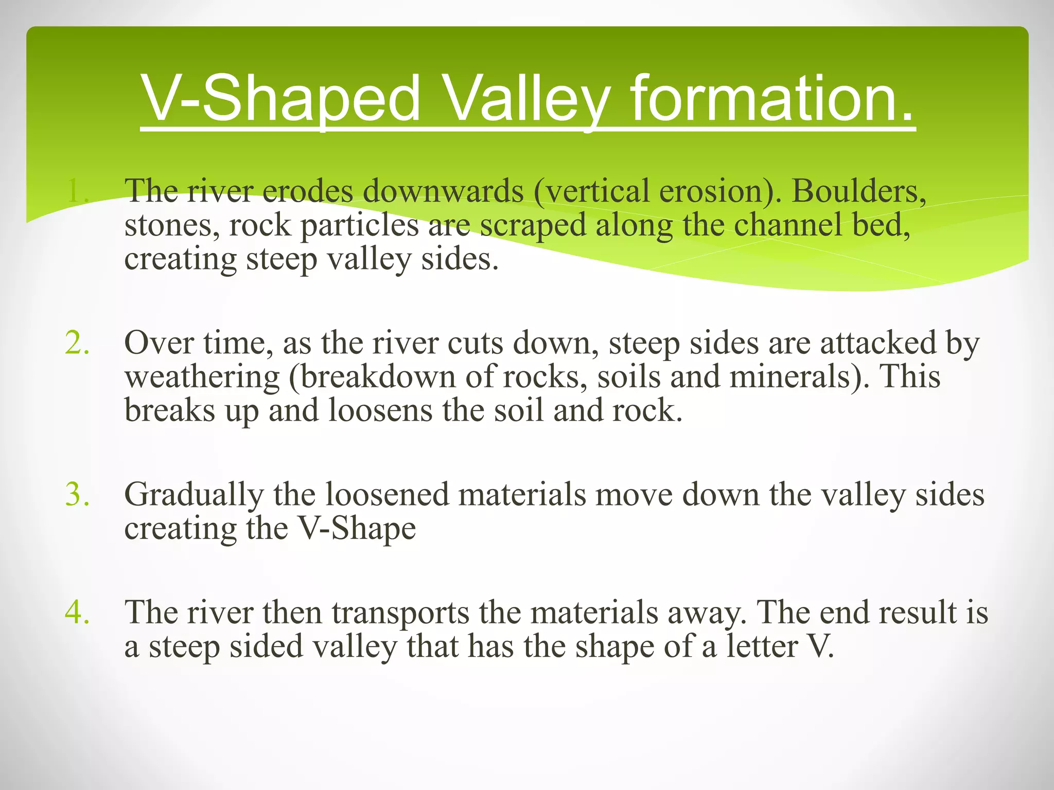 V shaped valleys and interlocking spurs | PPTX