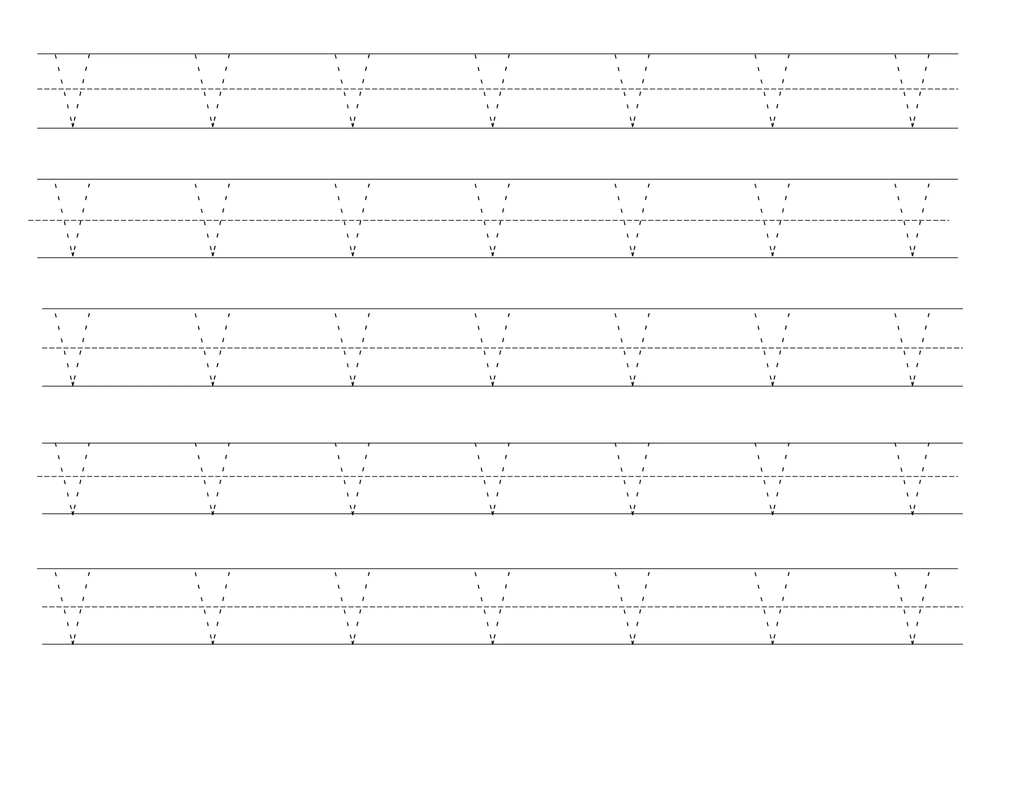 Tracing Alphabets (V-Z) | PDF