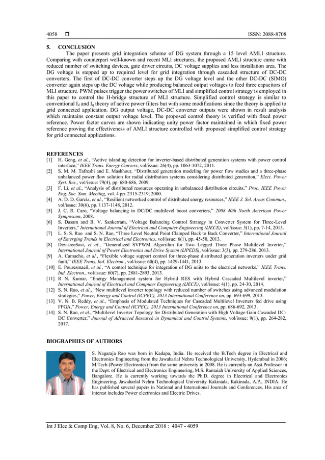 Grid Connected Distributed Generation System With High Voltage Gain Cascaded Dc Dc Converter Fed