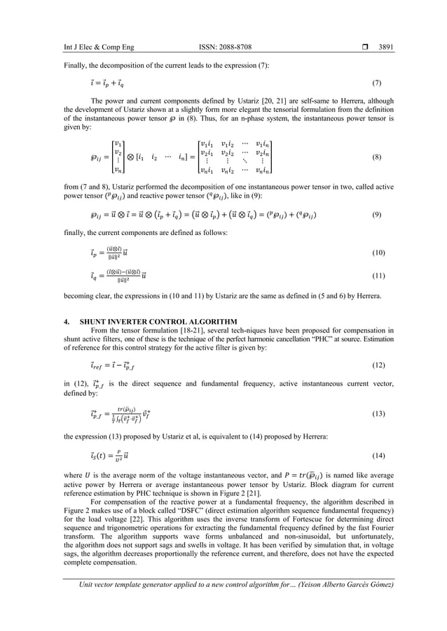 Unit vector template generator applied to a new control algorithm for an UPQC with instantaneous ...