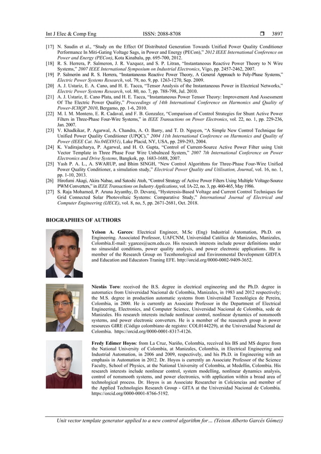 Unit vector template generator applied to a new control algorithm for an UPQC with instantaneous ...