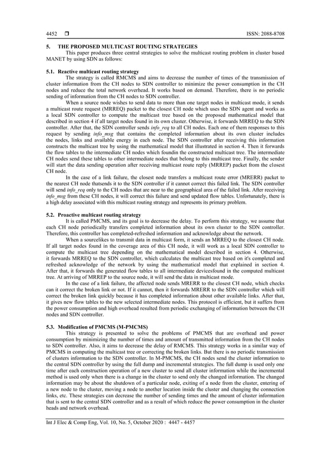 Multicast routing strategy for SDN-cluster based MANET | PDF