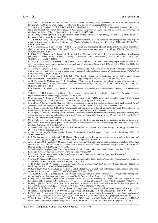 Runner Profile Optimisation Of Gravitational Vortex Water Turbine Pdf Physics Science