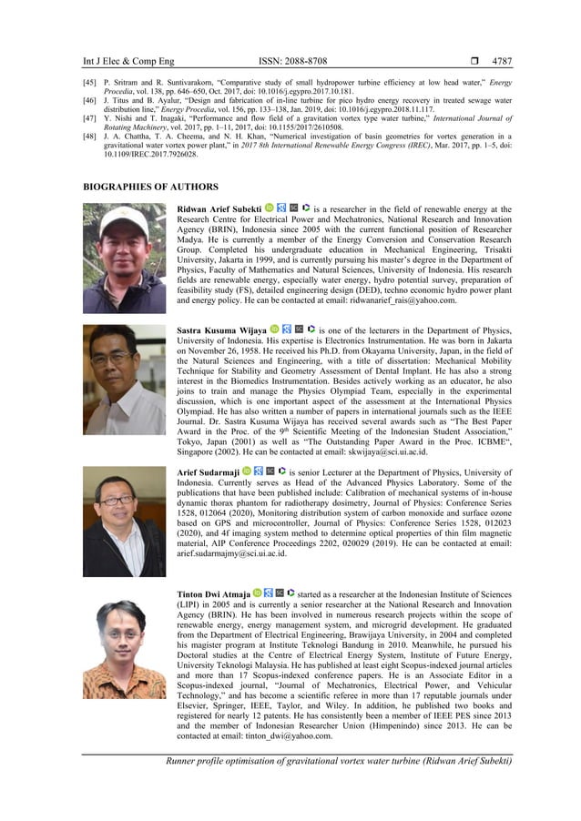 Runner profile optimisation of gravitational vortex water turbine | PDF | Physics | Science