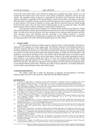 Runner profile optimisation of gravitational vortex water turbine | PDF