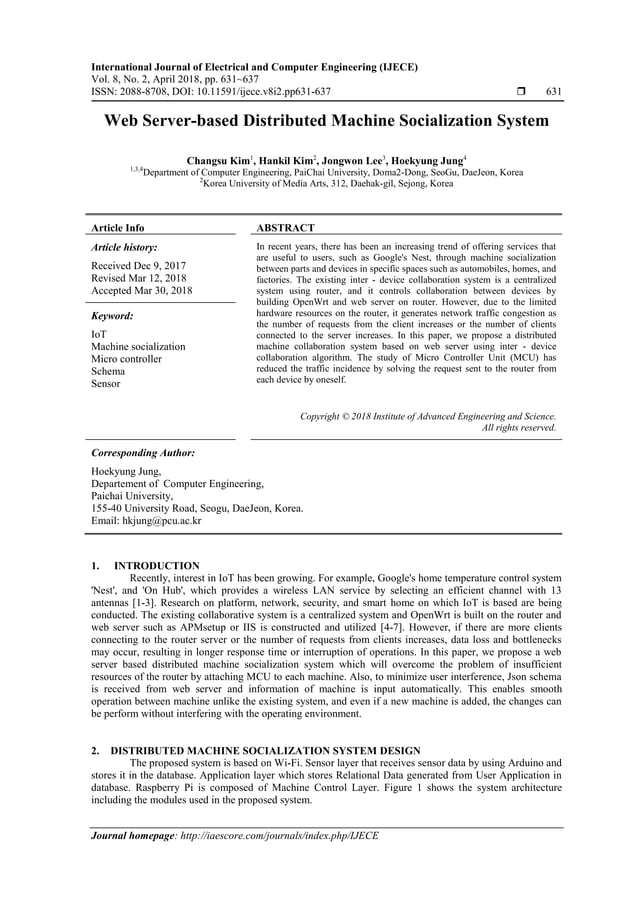 Web Server-based Distributed Machine Socialization System | PDF