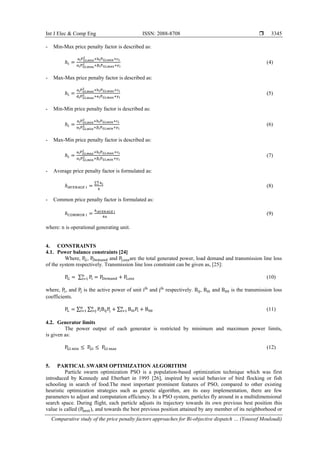 Comparative study of the price penalty factors approaches for Bi-objective dispatch problem via ...