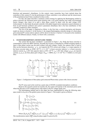 Integral Backstepping Control for Maximum Power Point Tracking and Unity Power Factor of a Three ...