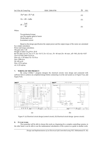 Design and Implementation of an Electrical Lift Controlled using PLC ...