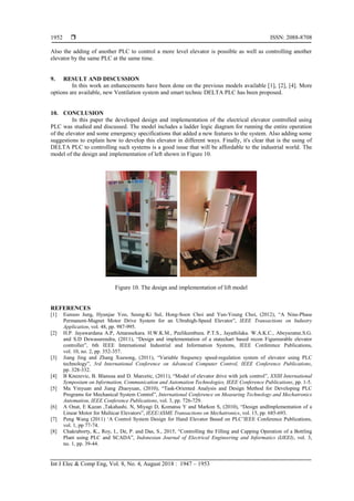Design and Implementation of an Electrical Lift Controlled using PLC ...