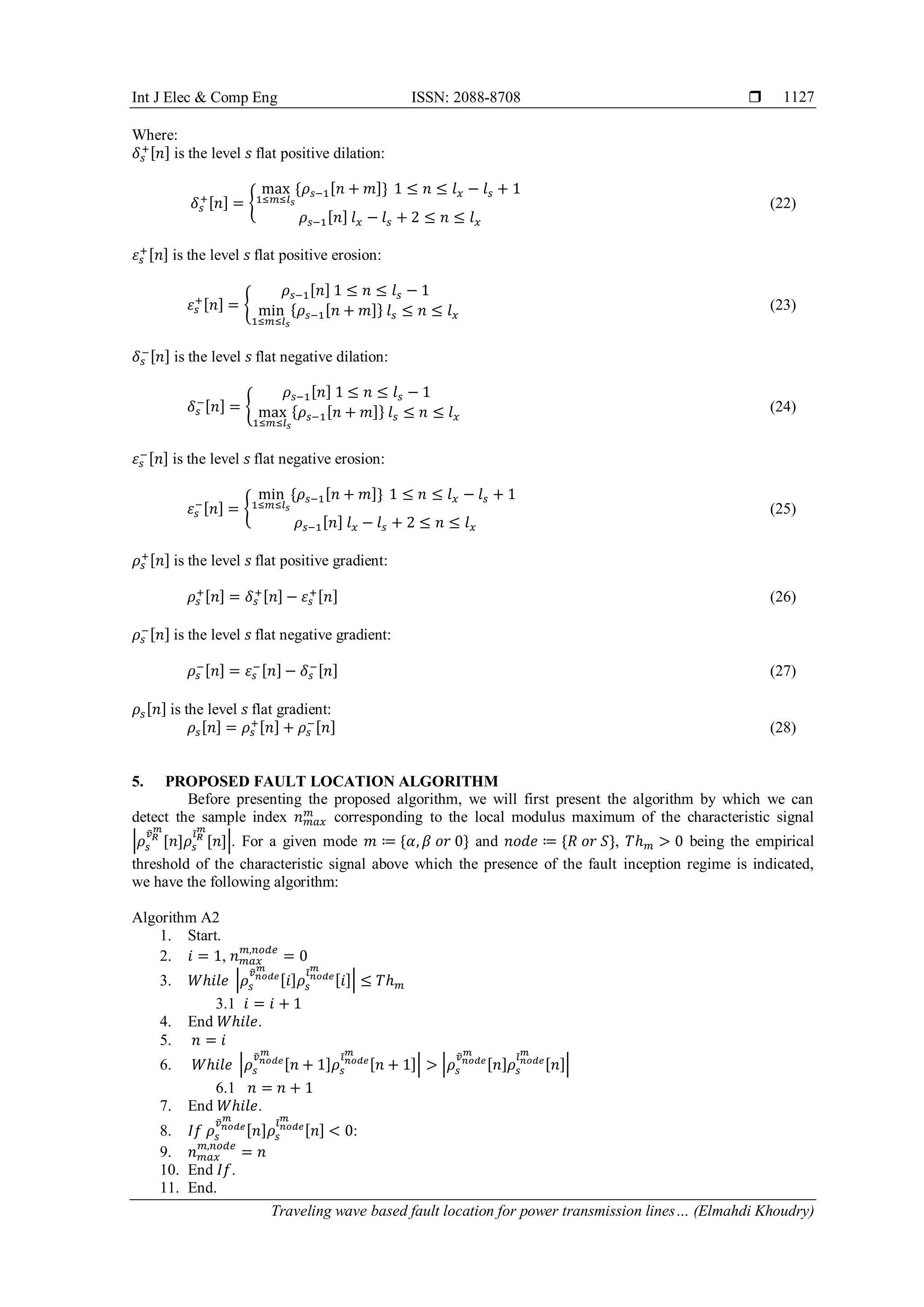 Traveling Wave Based Fault Location For Power Transmission Lines Using Morphological Filters And