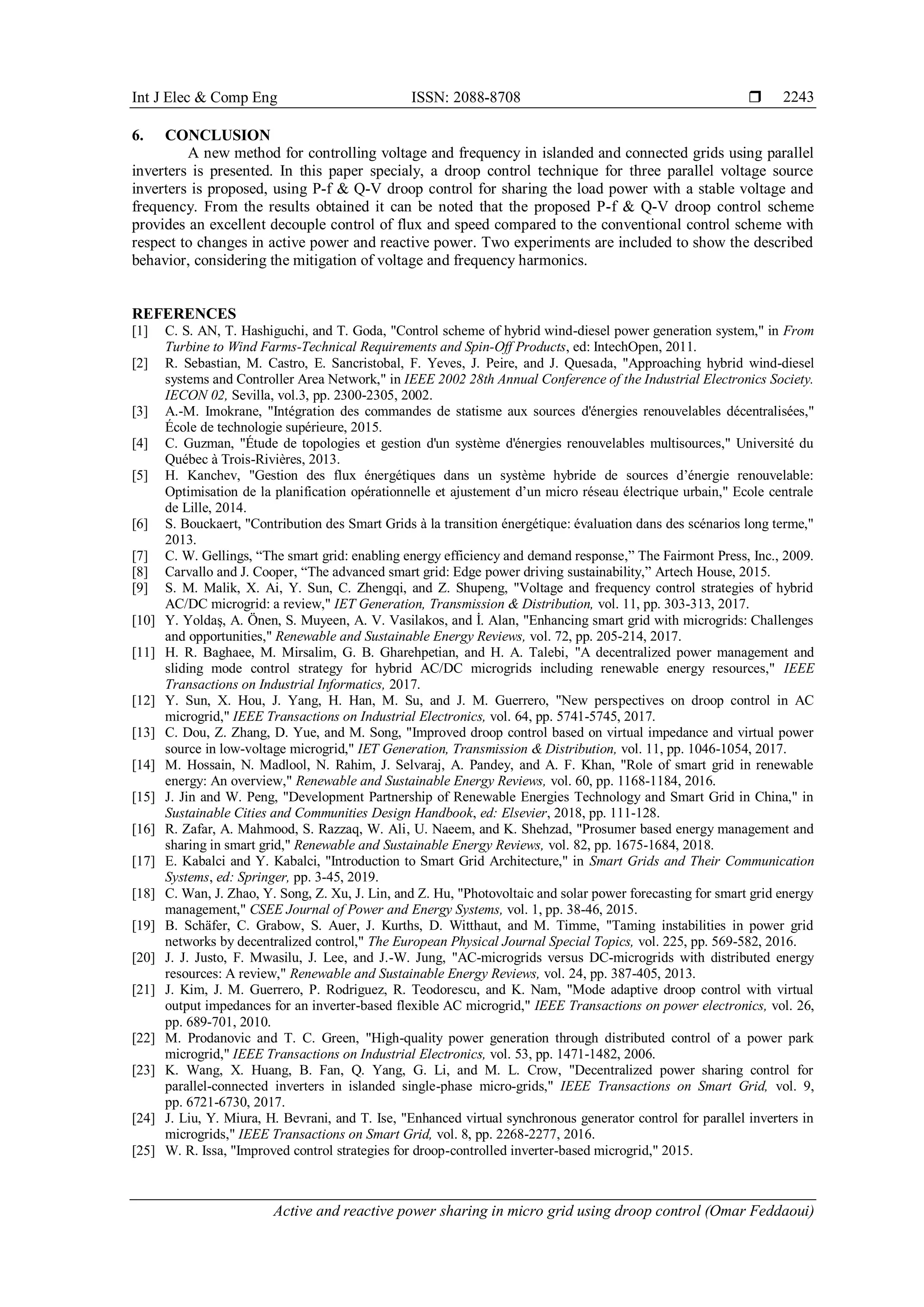 Active and reactive power sharing in micro grid using droop control | PDF