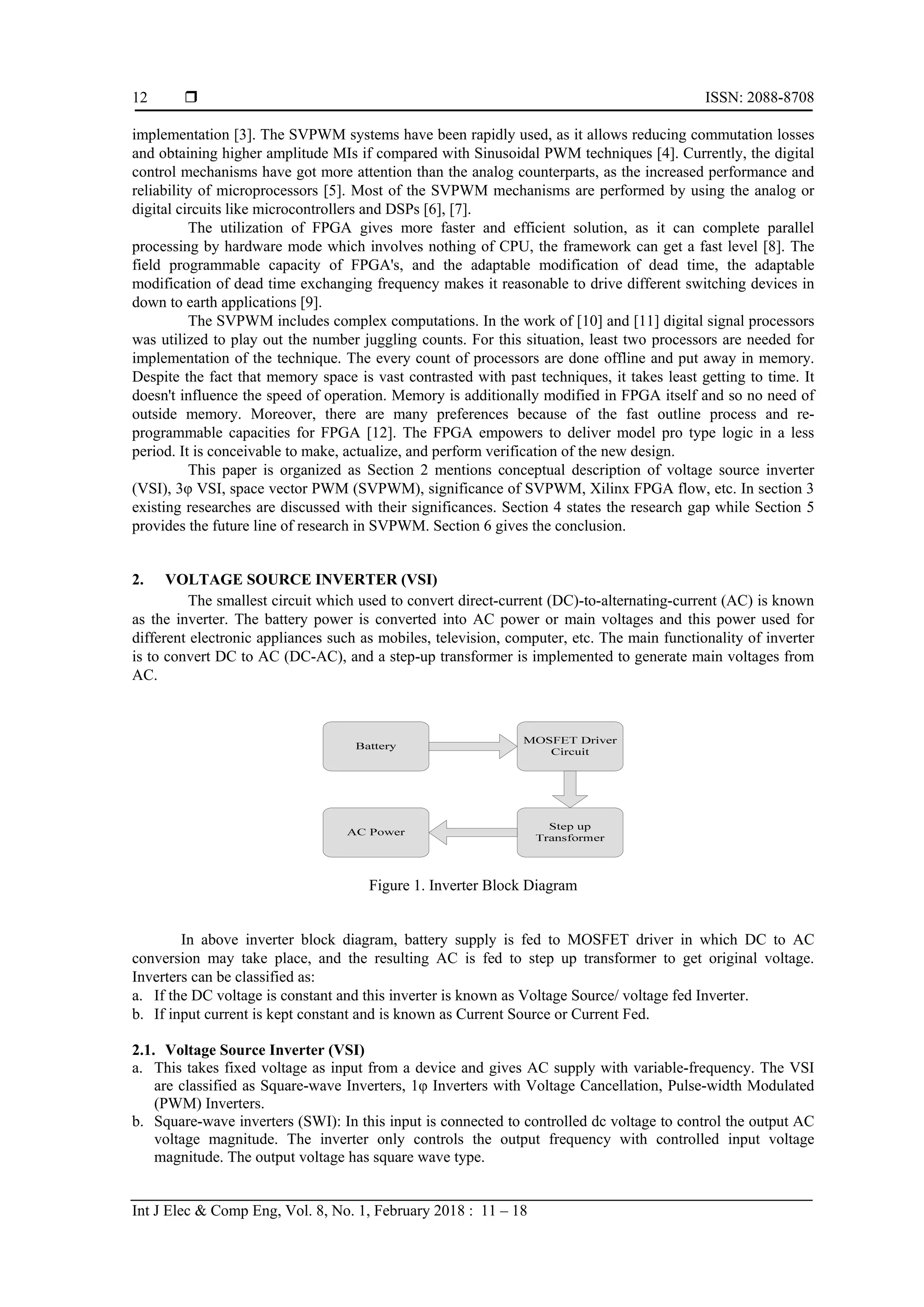 A Survey: Space Vector PWM (SVPWM) in 3φ Voltage Source Inverter (VSI) | PDF