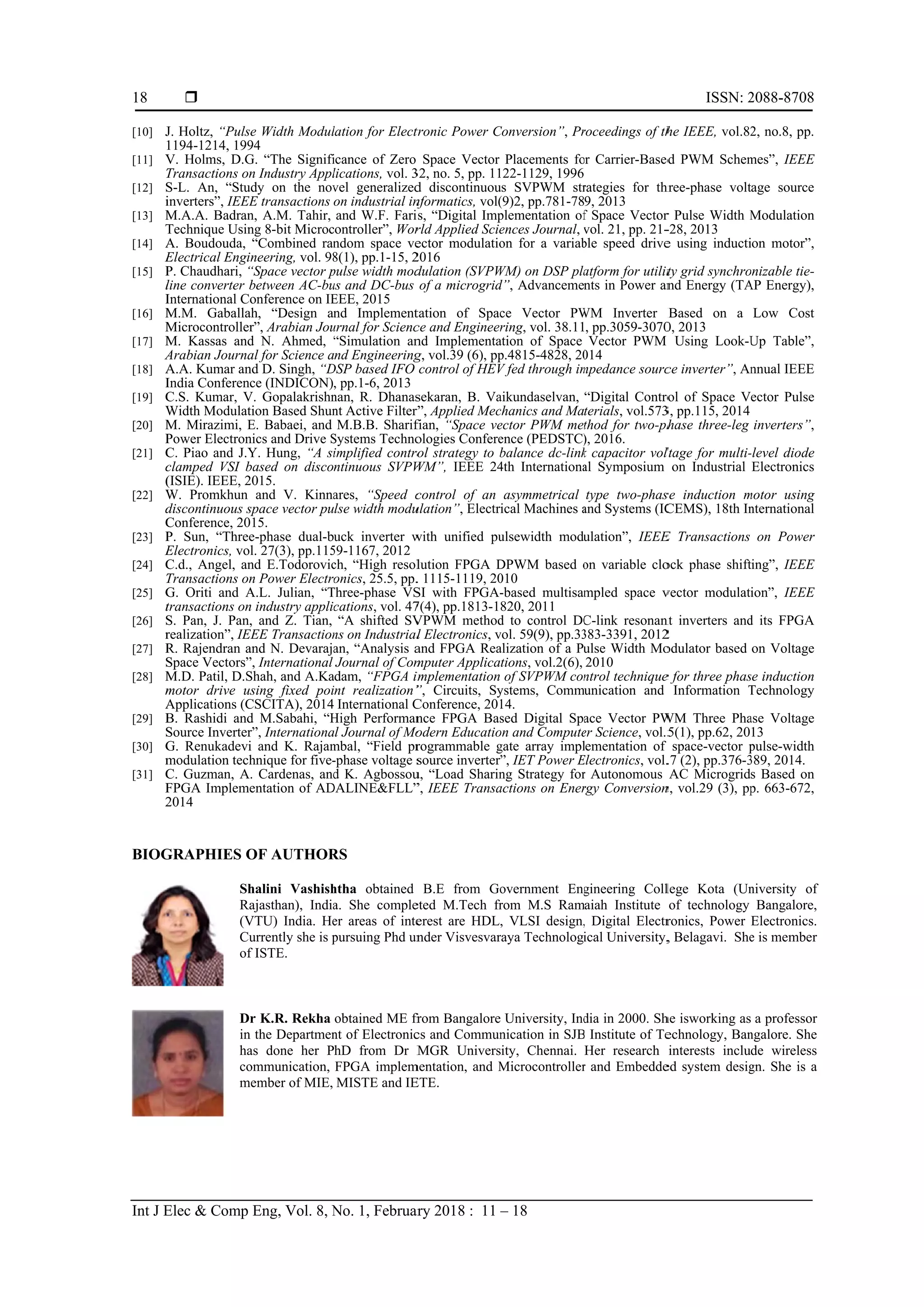 A Survey: Space Vector PWM (SVPWM) in 3φ Voltage Source Inverter (VSI ...