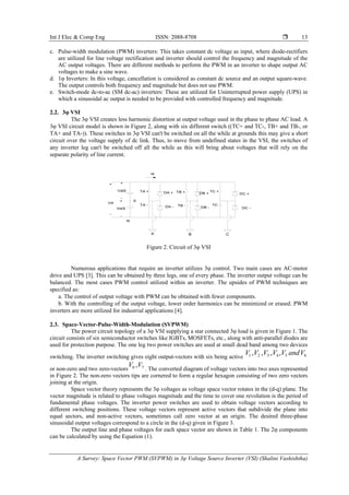 A Survey: Space Vector PWM (SVPWM) in 3φ Voltage Source Inverter (VSI) | PDF