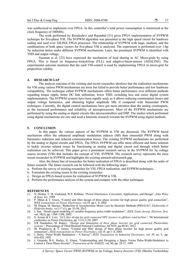 A Survey: Space Vector PWM (SVPWM) in 3φ Voltage Source Inverter (VSI ...