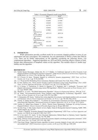 Economic and Emission Dispatch using Whale Optimization Algorithm (WOA) | PDF