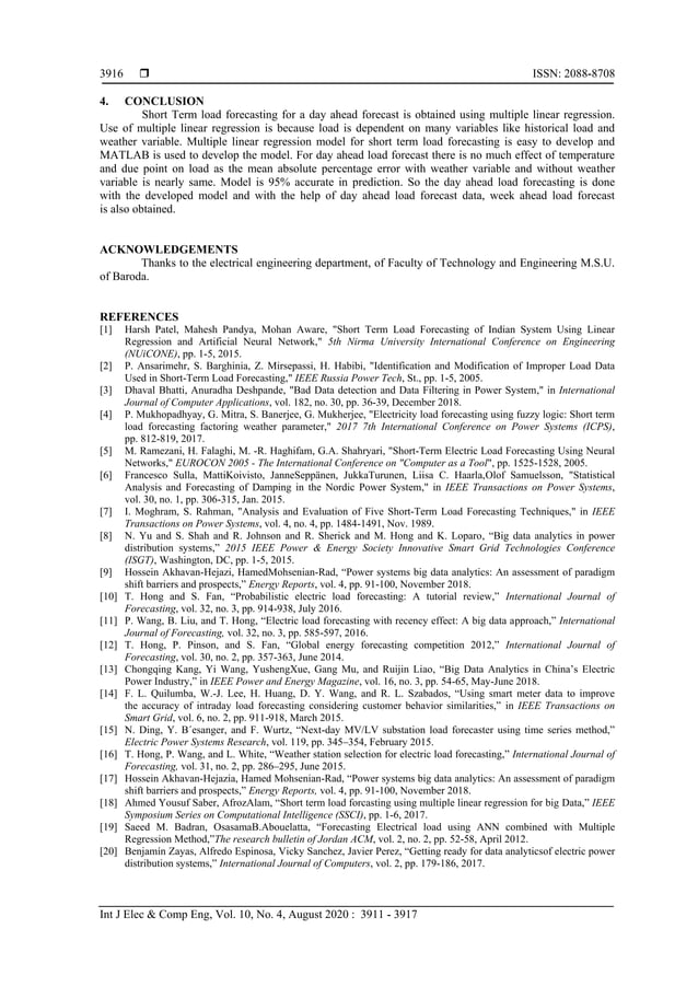 Short Term Load Forecasting With Using Multiple Linear Regression Pdf