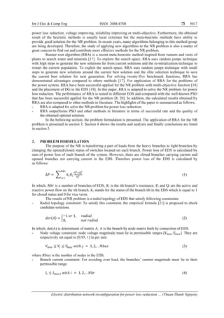 Electric distribution network reconfiguration for power loss reduction based on runner root ...