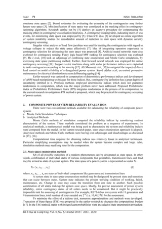 Probabilistic Performance Index based Contingency Screening for Composite Power System ...