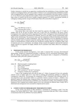 Probabilistic Performance Index based Contingency Screening for Composite Power System ...