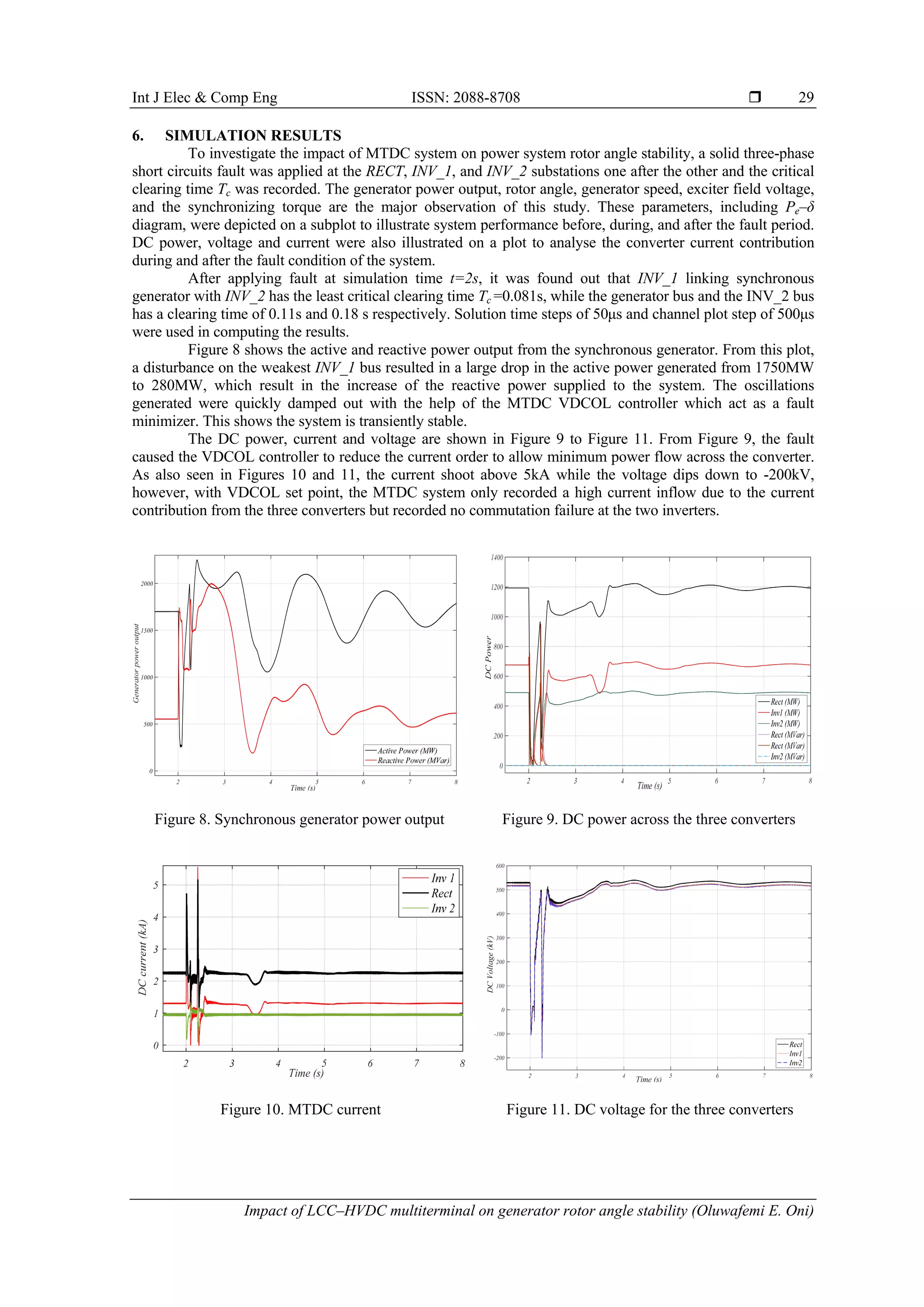Impact of LCC–HVDC multiterminal on generator rotor angle stability | PDF