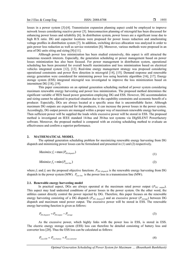 Optimal Generation Scheduling Of Power System For Maximum Renewable
