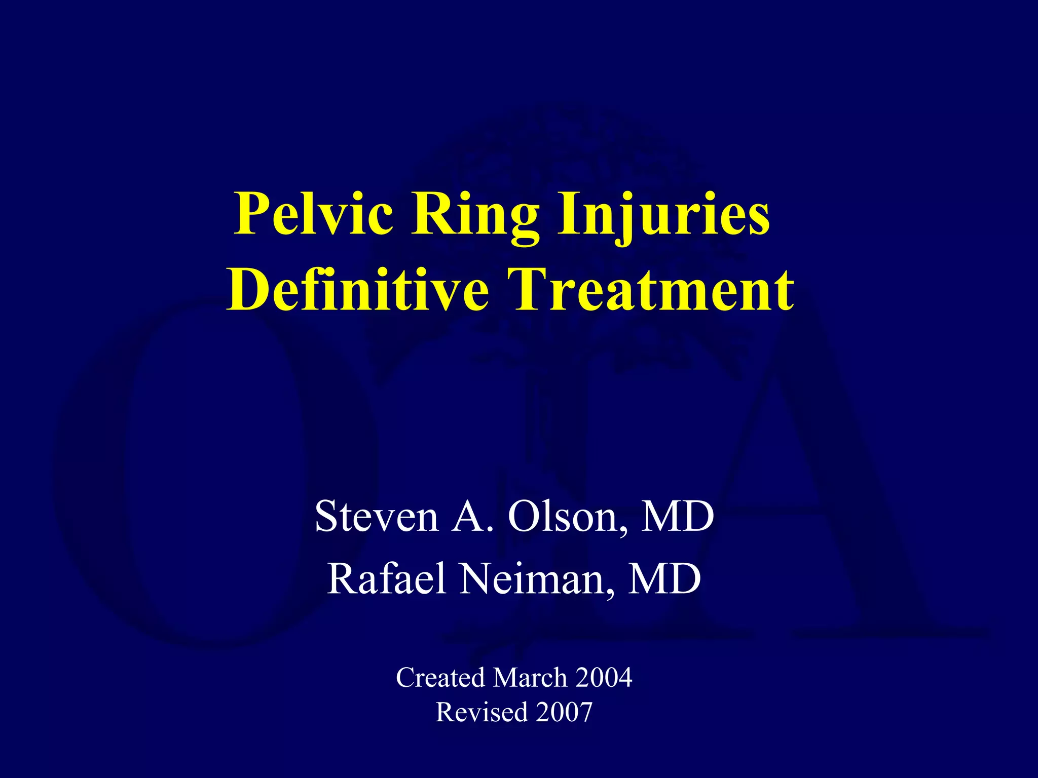 V03 orif pelvic_ring | PPT | First Aid | Injuries