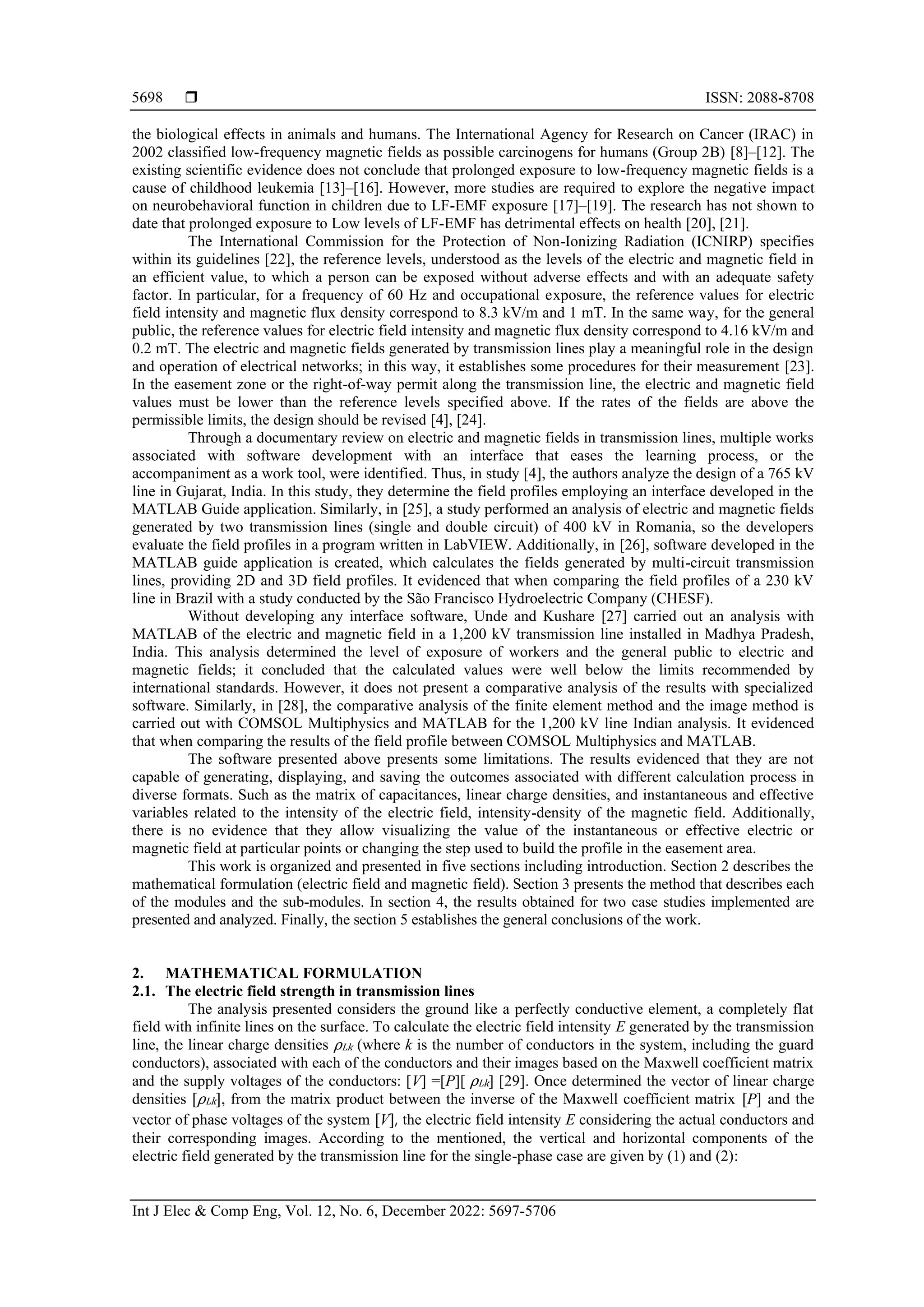 Electric and magnetic field calculation software in transmission lines ...