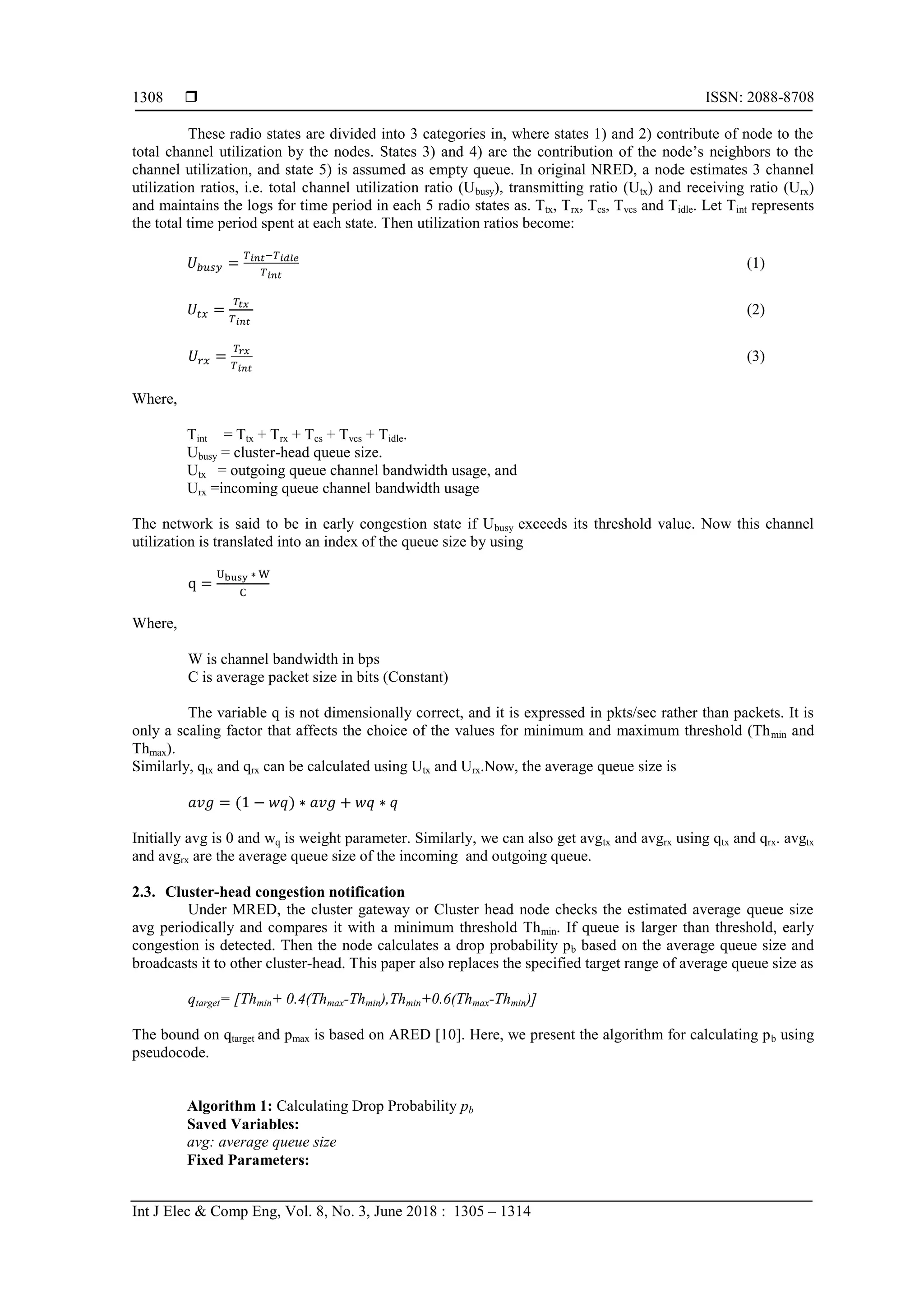Analysing Mobile Random Early Detection for Congestion Control in Mobile Ad-hoc Network | PDF