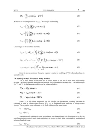 Modeling and Simulation of VSI Fed Induction Motor Drive in Matlab/Simulink | PDF