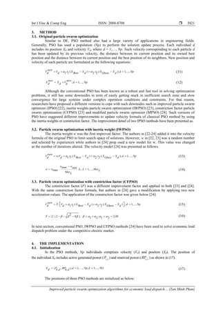 Improved particle swarm optimization algorithms for economic load dispatch considering electric ...