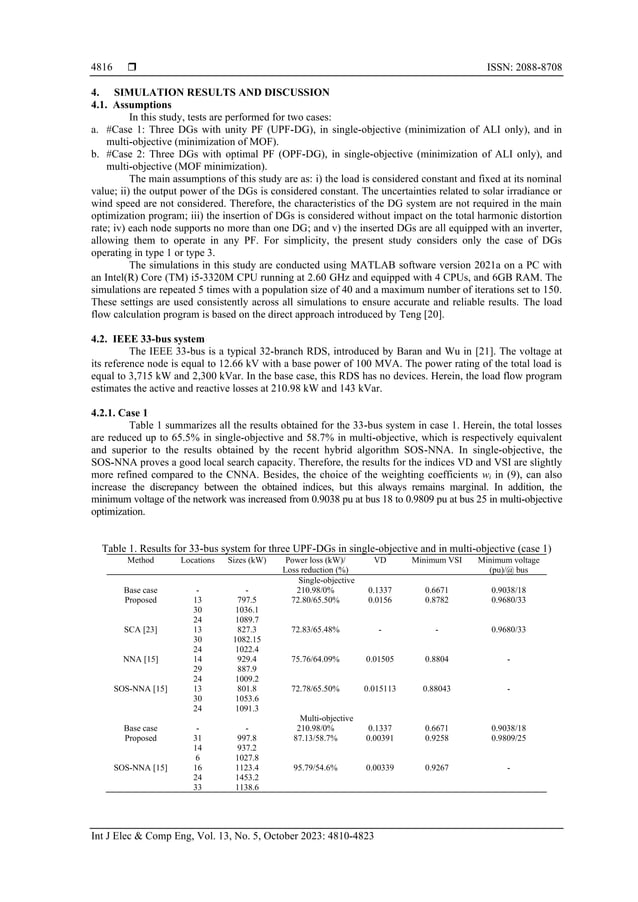 Multi-objective distributed generation integration in radial distribution system using modified ...