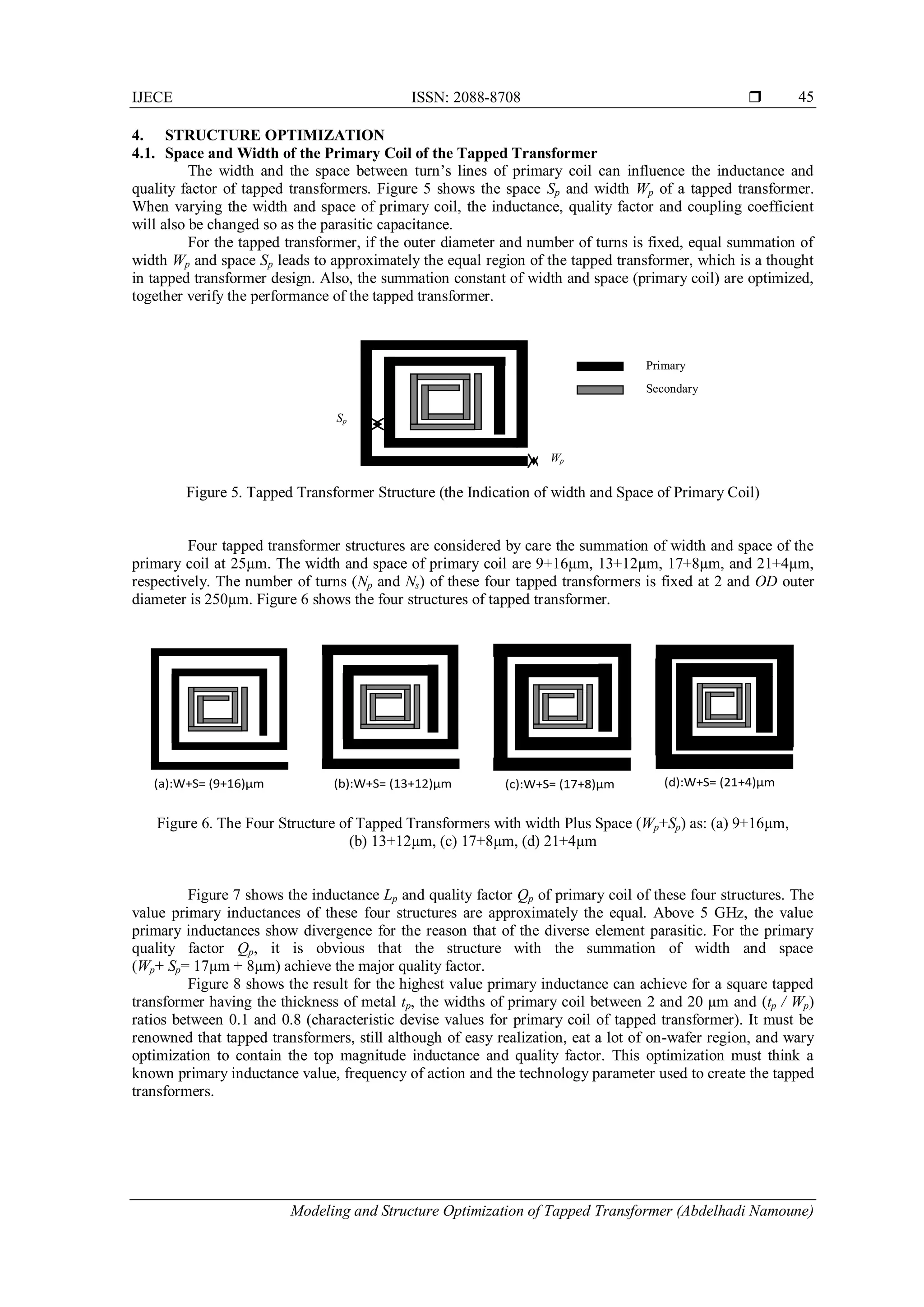 Modeling and Structure Optimization of Tapped Transformer | PDF