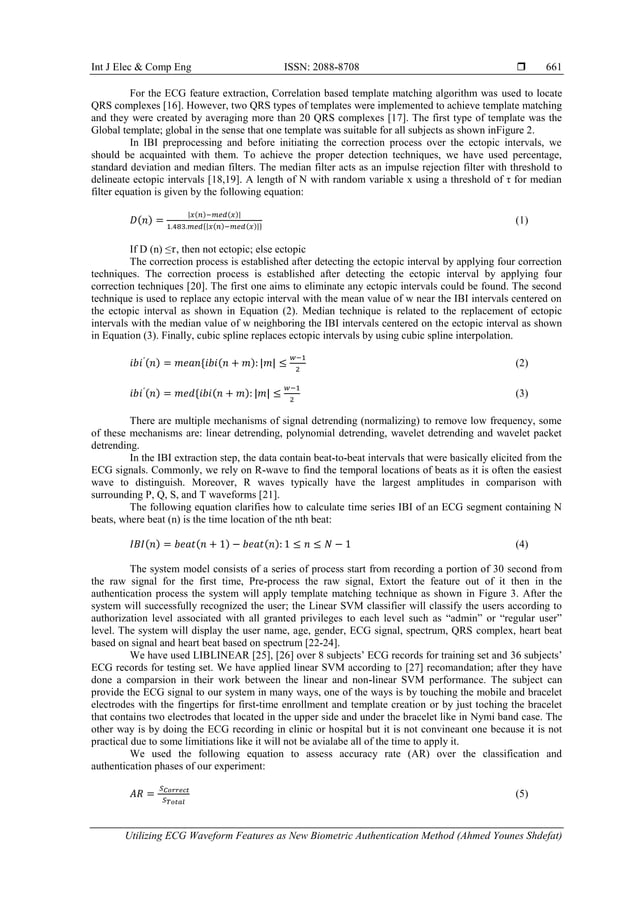 Utilizing ECG Waveform Features as New Biometric Authentication Method | PDF | Heart and ...