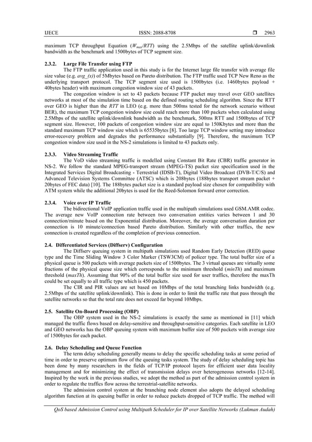 QoS based Admission Control using Multipath Scheduler for IP over Satellite Networks | PDF